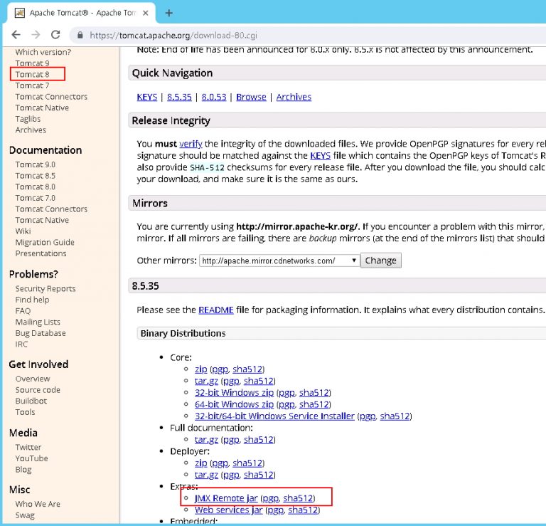 2. 해당버전에 맞는 jmx_remote.jar 파일을 tomcat lib 폴더에 복사해주면 된다.